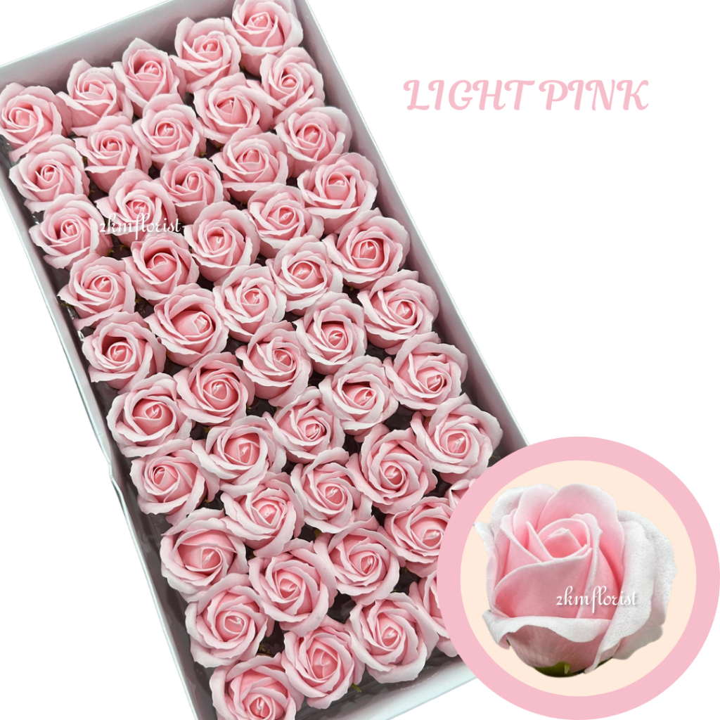(25/50PCS) 3 LAYER Rose Soap Flower With Base Fragrant Scent Bouquet ...