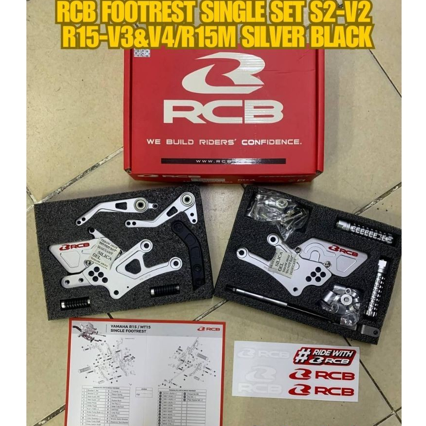 RCB RACING FOOTREST SINGLE SET S2-V2 YAMAHA R15-V3/ R15M V4 / MT15 ...