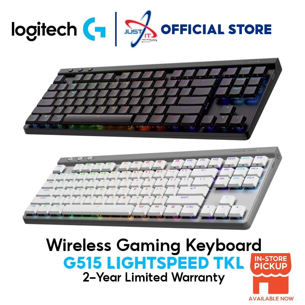 Logitech G515 Lightspeed TKL Wireless Gaming Keyboard - Black/White ...