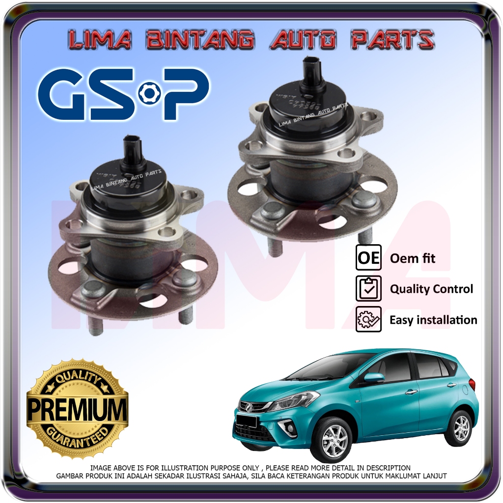 Perodua Myvi D20N Rear Wheel Bearing Hub Assy GSP *Original* 2018-2023 ...