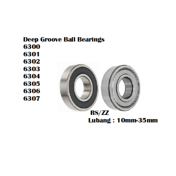 6300 6301 6302 6303 6304 6305 6306 6307 ZZ/2RS DEEP GROOVE BEARING METAL SHIELDED RUBBER ...