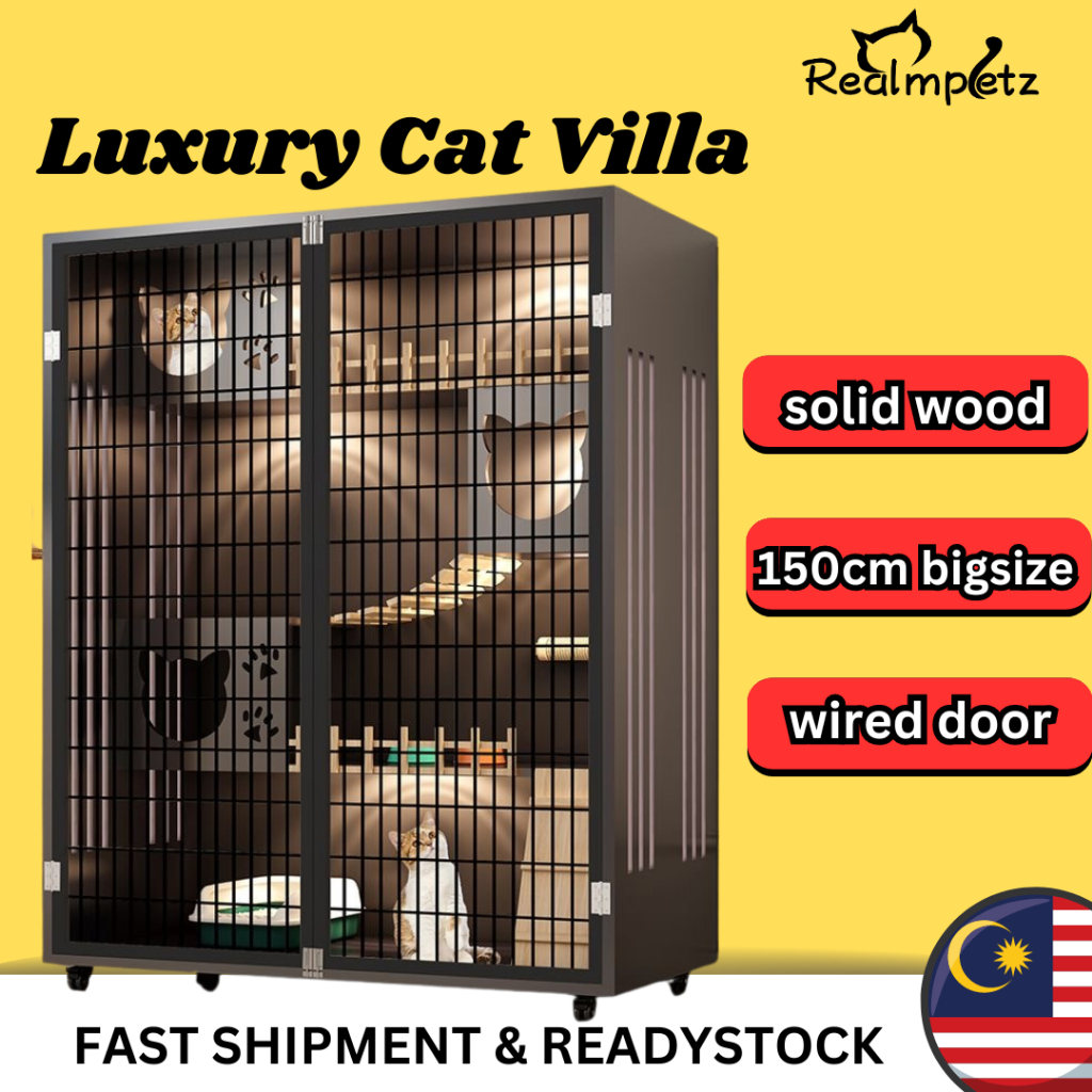 [ready Stock]luxury Cat Cage Home Cabinet Solid Wood Super Cat House