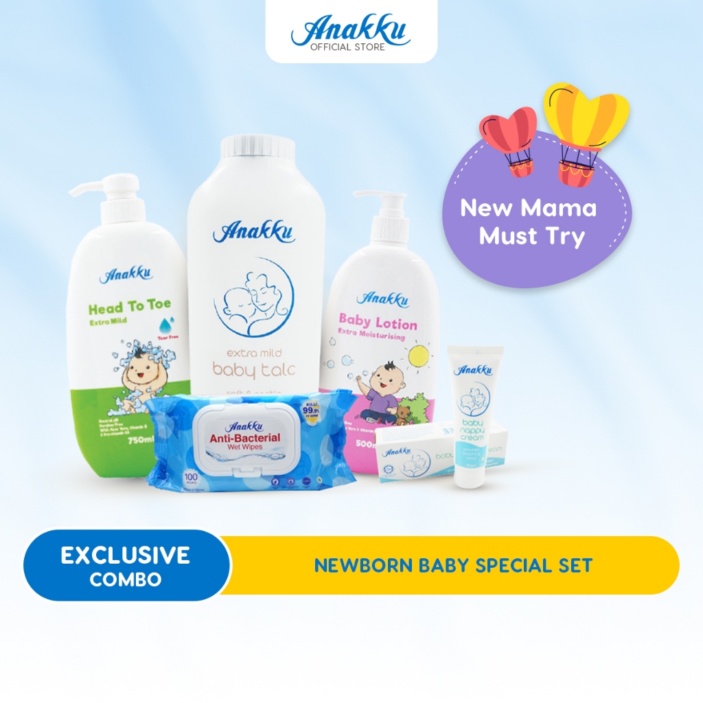 [Exclusive Combo] Anakku Baby Daily Essentials Pack Baby Wipes Head To ...