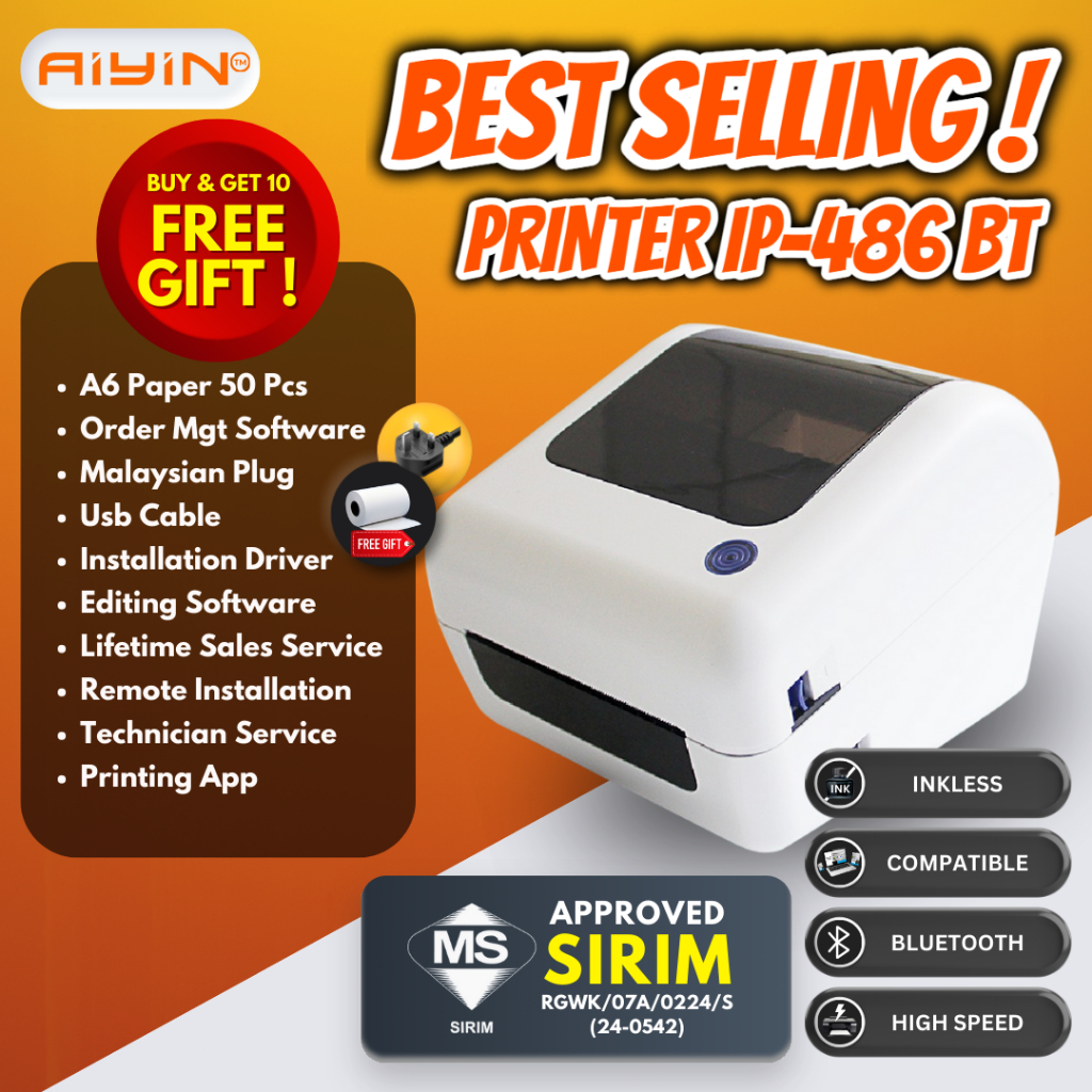 Thermal Printer A6 Bluetooth iOS Android shipping label barcode printer AWB printer 热敏打印机 ...