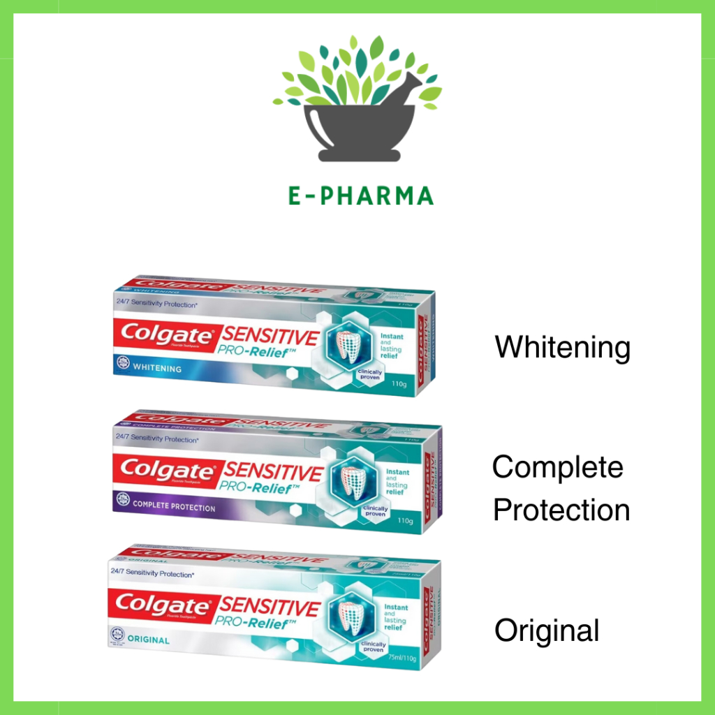 COLGATE Sensitive Pro-Relief Toothpaste 110 - Whitening/Complete ...