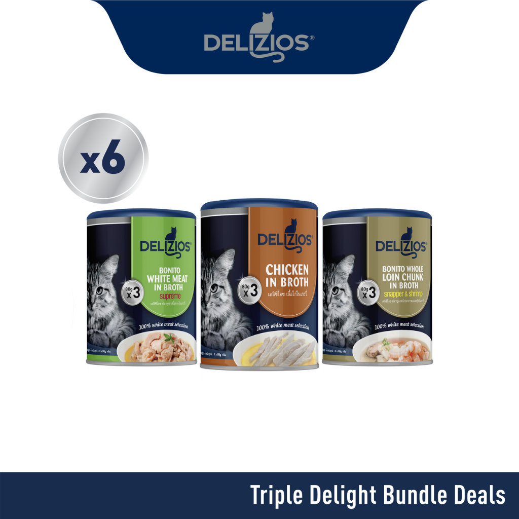 Delizios 3 In 1 Triple Delight Cat Wet Food Bundle Pack (80g x 3 Units) | Shopee Malaysia