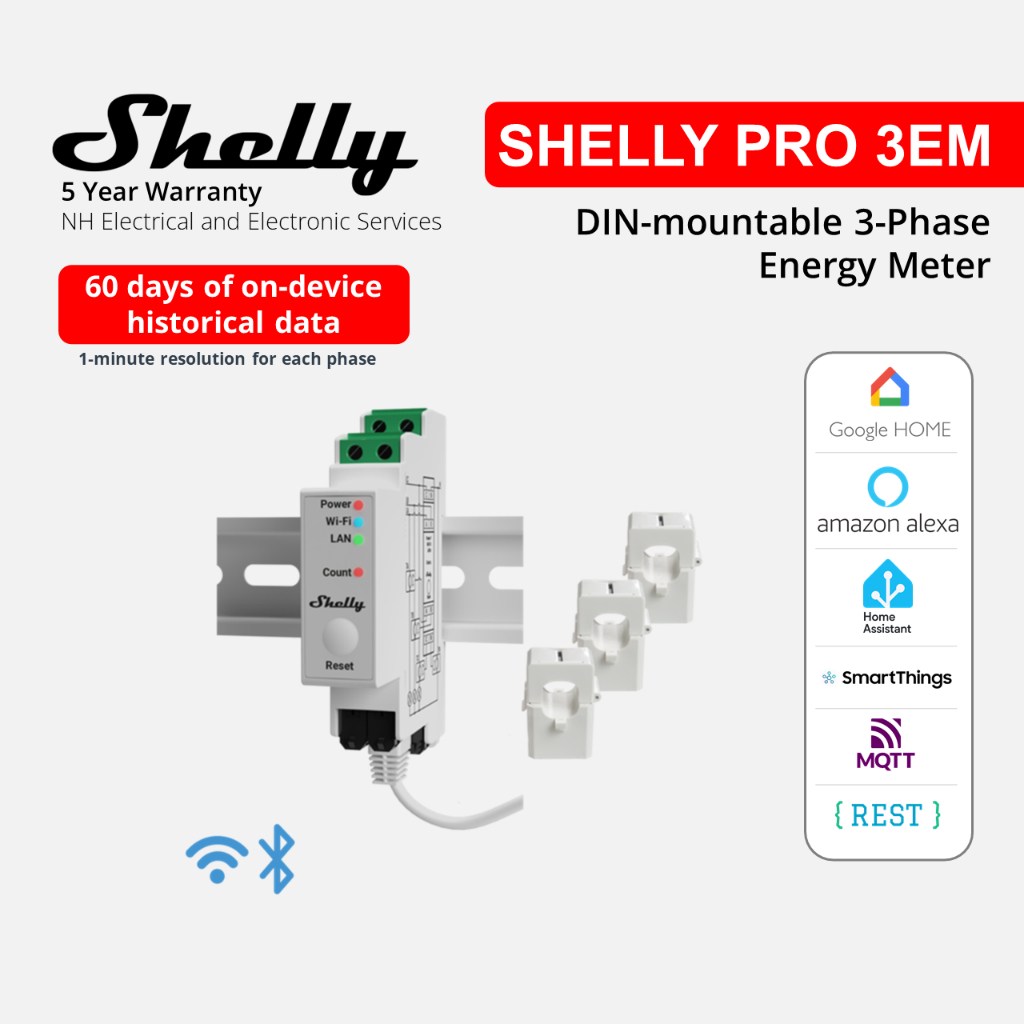 Shelly Pro 3EM-120A (DIN-mountable 3-Phase Energy Meter) | Shopee Malaysia
