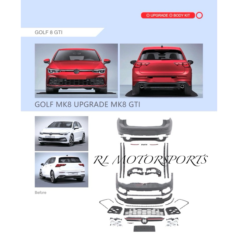 Volkswagen Golf MK8 2022 2023 2024 GTI bodykit body kit front rear ...