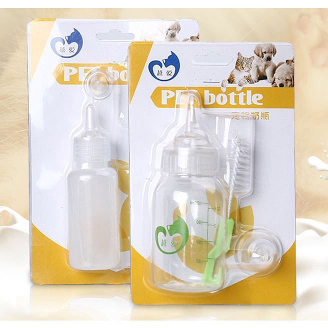 60ml & 120ml Pet Nursing Bottle Set Feeding Milk Bottle Puppy Dog Cat ...
