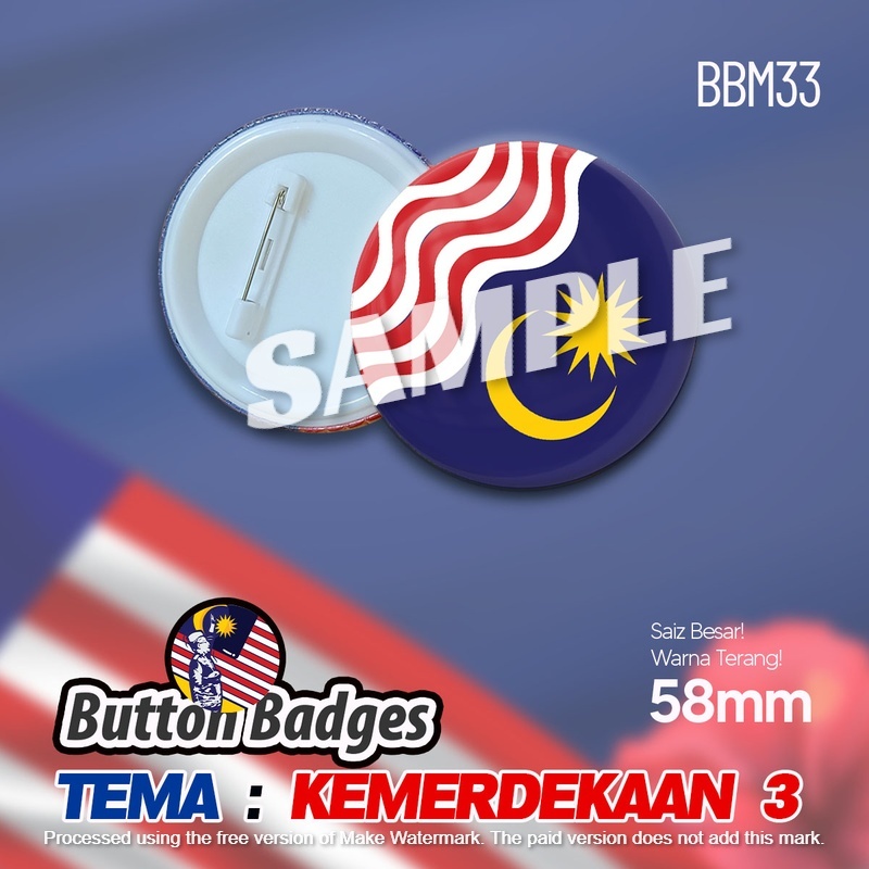 Button Badge MERDEKA 3 - Saiz 58mm - cantik dan comel | Shopee Malaysia