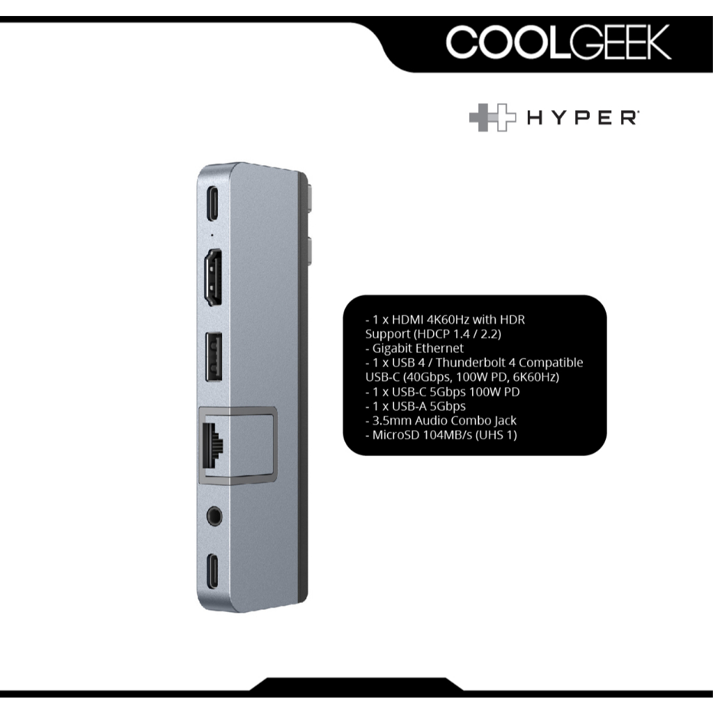 HYPERDRIVE DUO PRO 7-In-2 USB-C Hub (Gray) | Shopee Malaysia