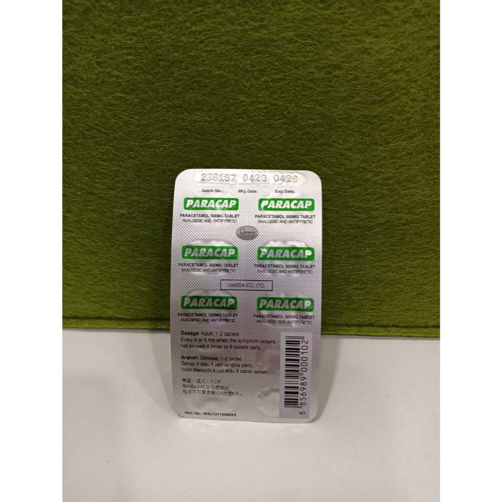 PARACAP (Paracetamol) 500mg (10's/strip) | Shopee Malaysia