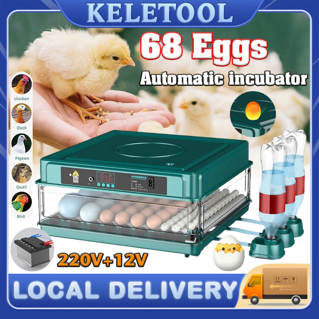 68 Eggs Incubator Automatic Thermostatic Chicken Hatching Machine ...