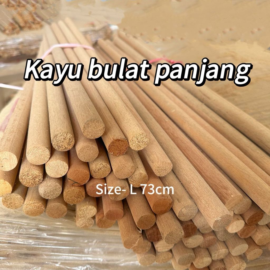 Kayu bulat panjang/ DIY Kayu panjang/ Round wooden stick DIY/ READY ...