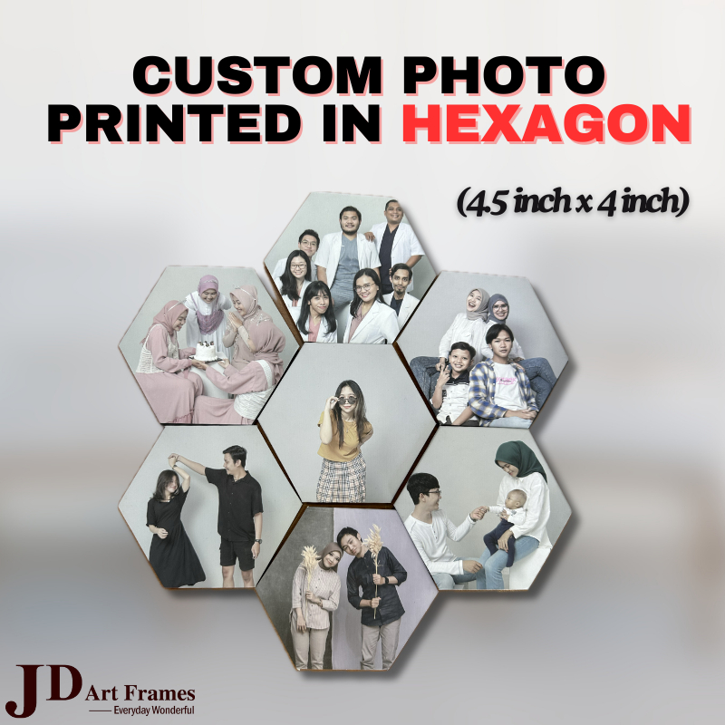 HIASAN DINDING KAYU Print Hexagon Photo - Hexagonal Dinding Deco - JD ...