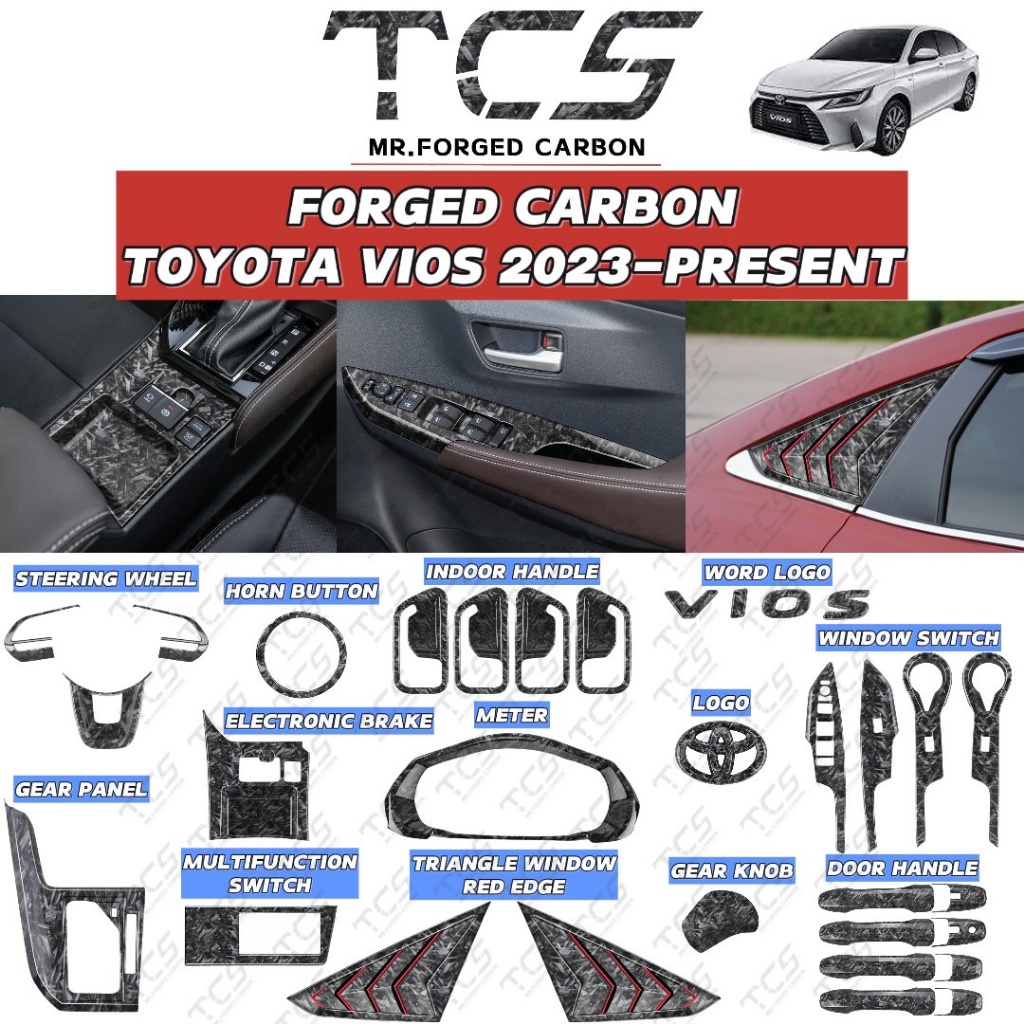 TCS TOYOTA VIOS NEW 2023-PRESENT FORGED CARBON ACCESSORIES FULL SET ...