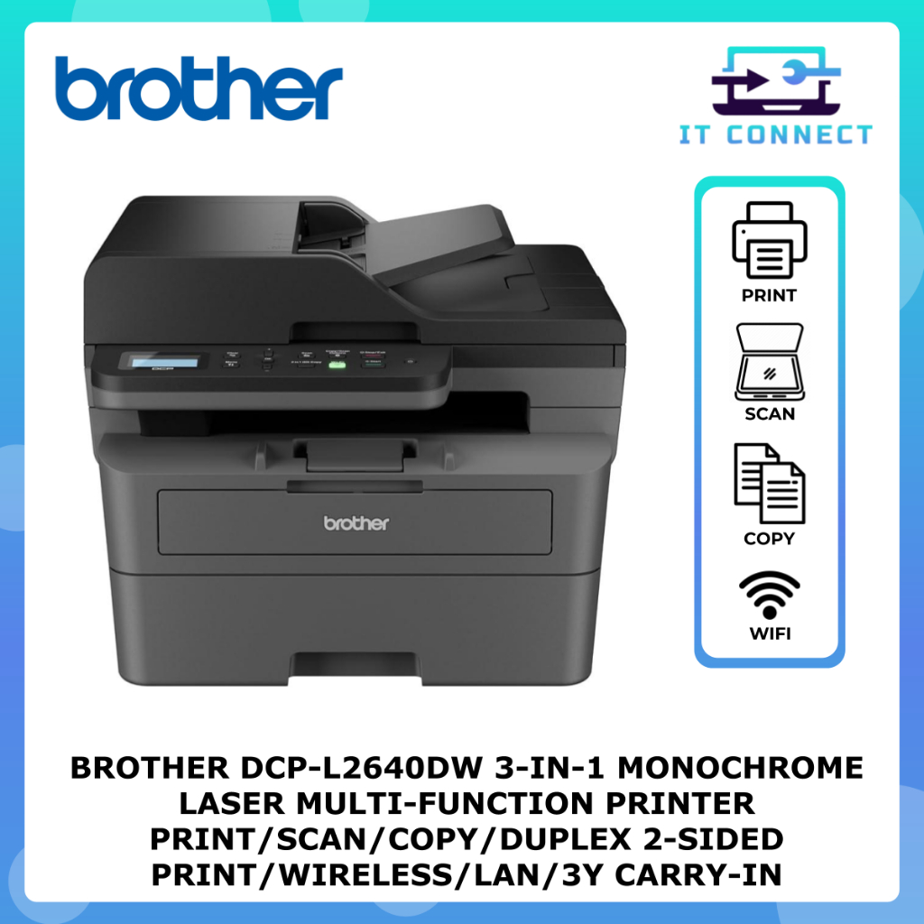 BROTHER DCP-L2640DW 3-IN-1 MONOCHROME LASER MULTI-FUNCTION PRINTER ...