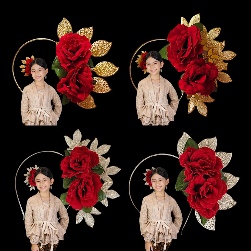 Cekak Sanggul Lintang bunga mawar baldu ros rose Merdeka tradisional ...