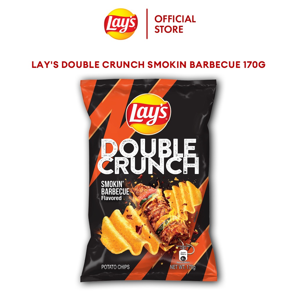 Lay's Double Crunch 170g (Smokin Barbecue, Extra Cheese, Nori Seaweed ...