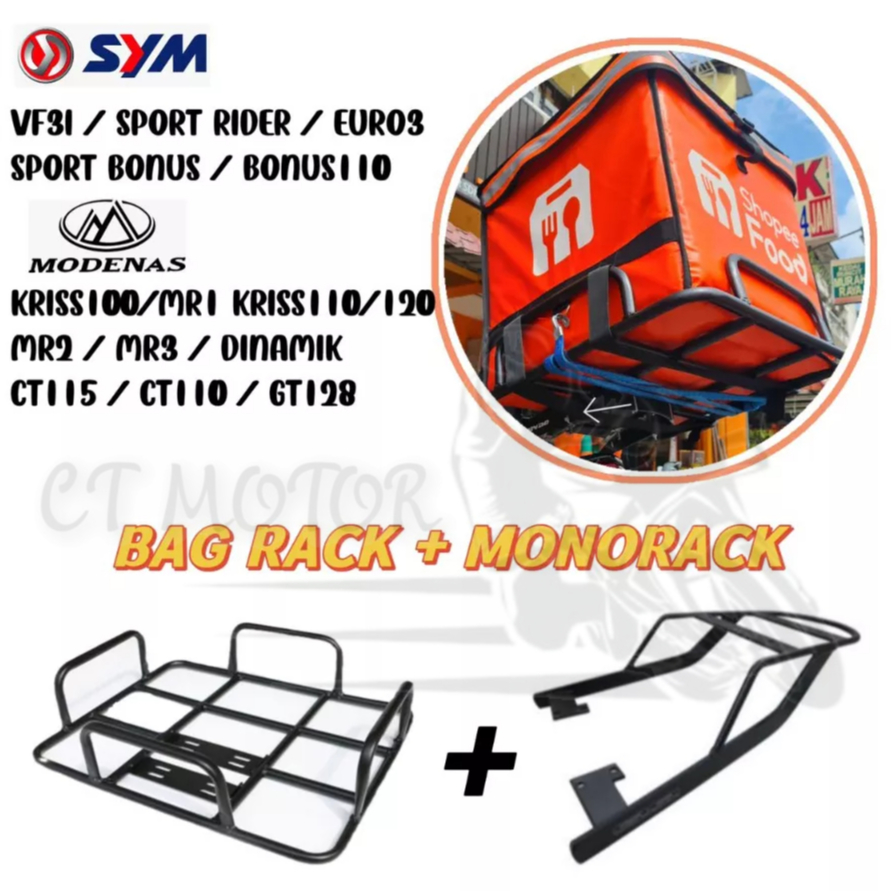 ct motor MODEL FOR SYM MODENAS Rapido Monorack + Beg Penghataran Besi ...