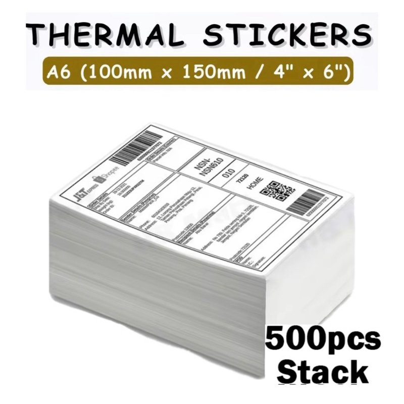 500 pcs Thermal Paper Label Sticker Shipping Courier Airway Bill ...