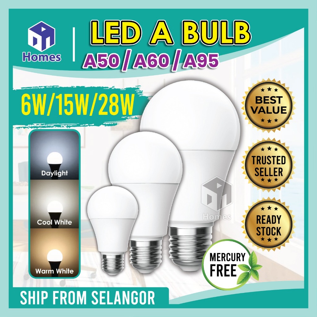 Lampu LED Bulb Light Big Bulb Lampu Led Siling Mentol E27 6w 15w 28w Downlight Bulb E27 Daylight ...