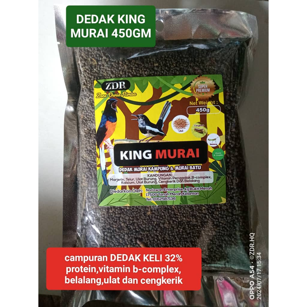 (Dedak burung KING MURAI 450gm/1KG-campuran vitamin,belalang,ulat dan ...