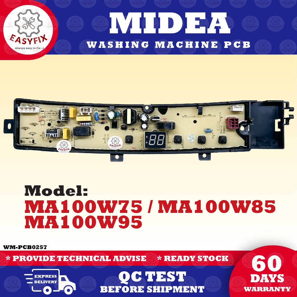 MA100W75 / MA100W85 / MA100W95 MIDEA WASHING MACHINE PCB BOARD (CONTROL ...