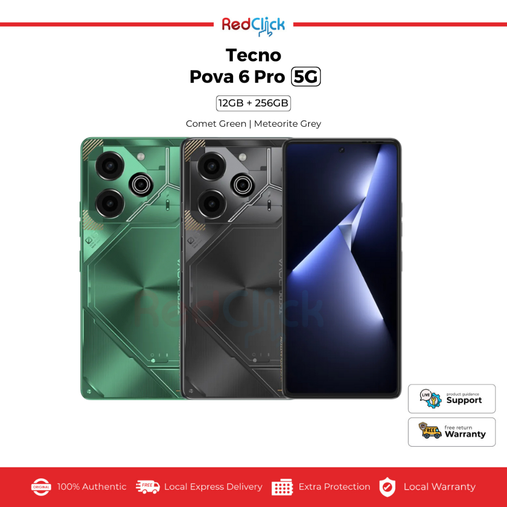 Tecno Pova 6 Pro 5G/LI9 (12GB+256GB) Original Tecno Malaysia Set ...