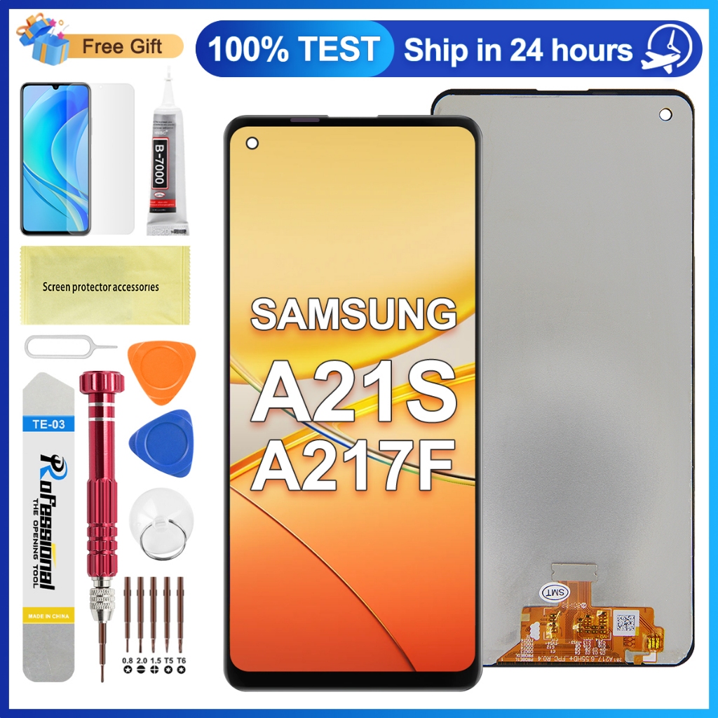 Original 】 LCD Samsung Galaxy A21s A217 SM-A217F/DS Original Frame Display Touchscreen Digitizer ...