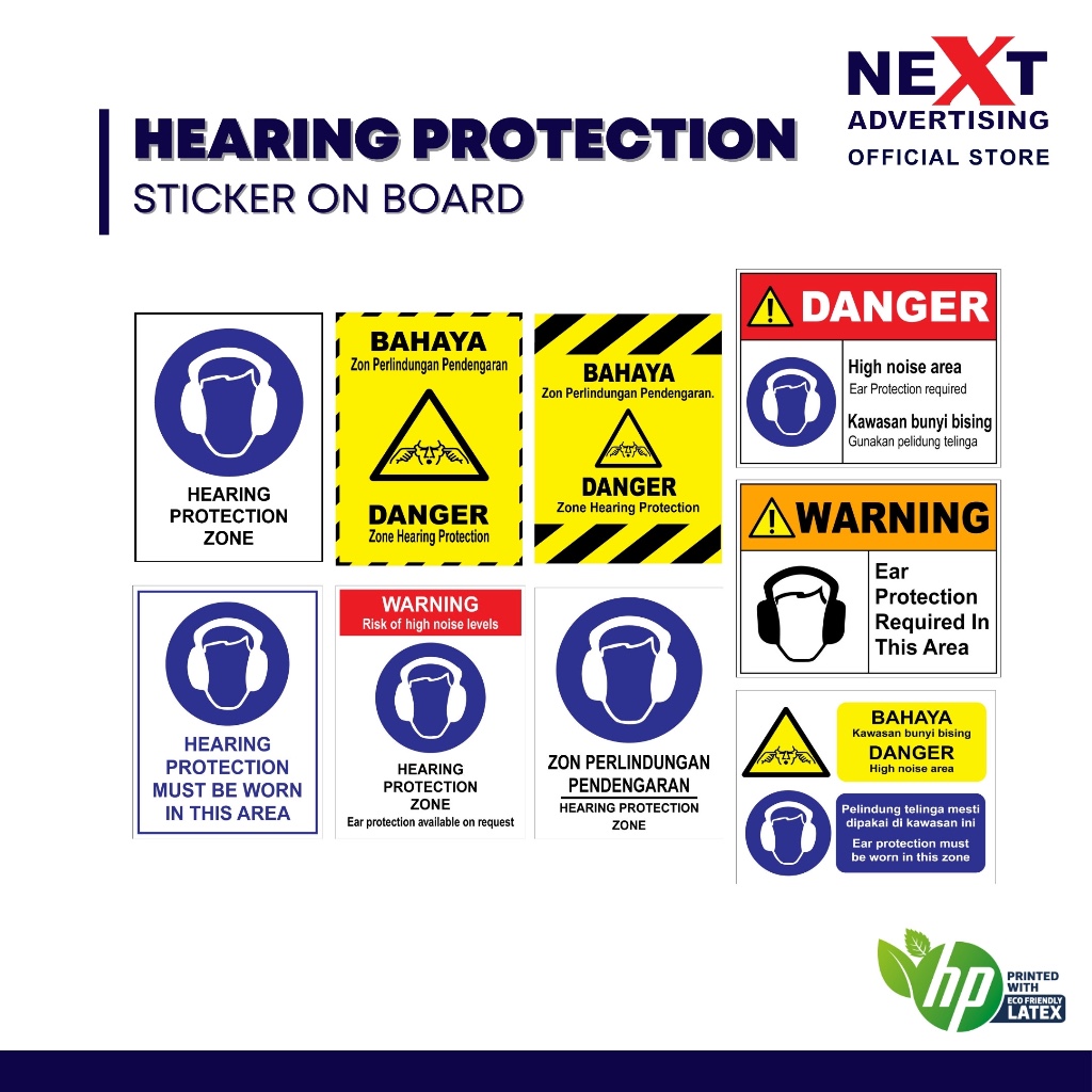 Hearing Protection Zone Safety Signage | Zon Perlindungan Pendengaran ...