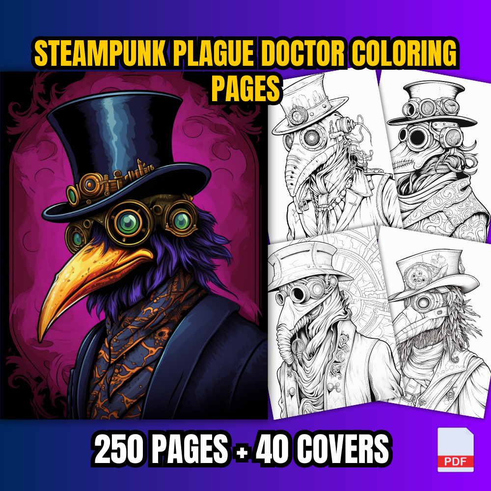 250 Steampunk Plague Doctor Coloring Pages | Shopee Malaysia