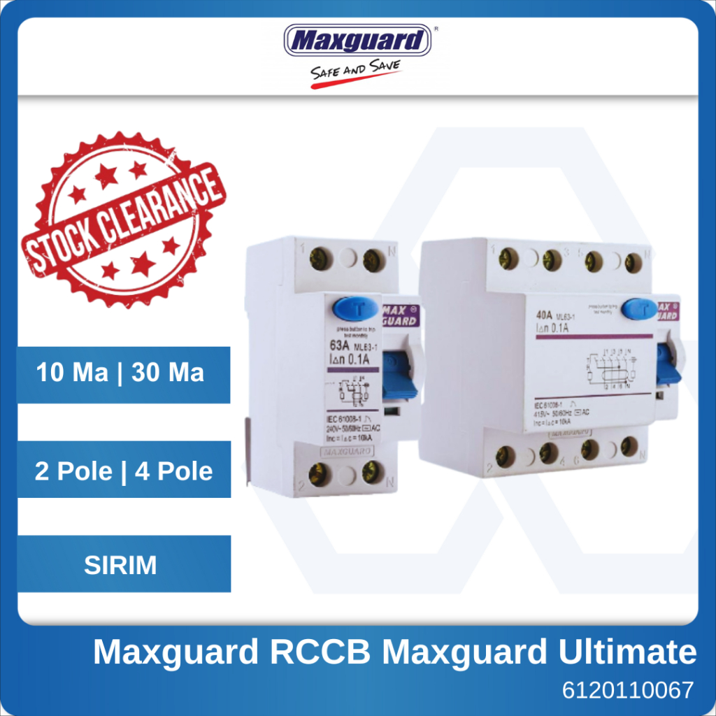 MAXGUARD 30mA 100mA 300mA 2 4 POLE RCCB Ultimate Protection Circuit ...