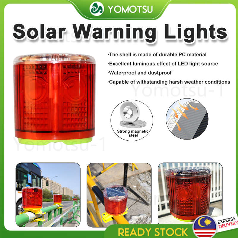 Solar Power Construction Warning Light LED Safety Strobe Emergency Road ...