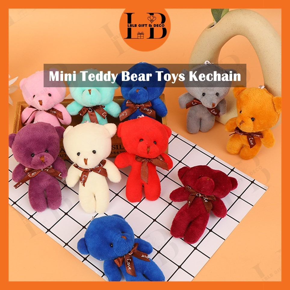 Mini Teddy Bear Toys Keychain Cute Small Bear Wedding Door Gift Doll ...