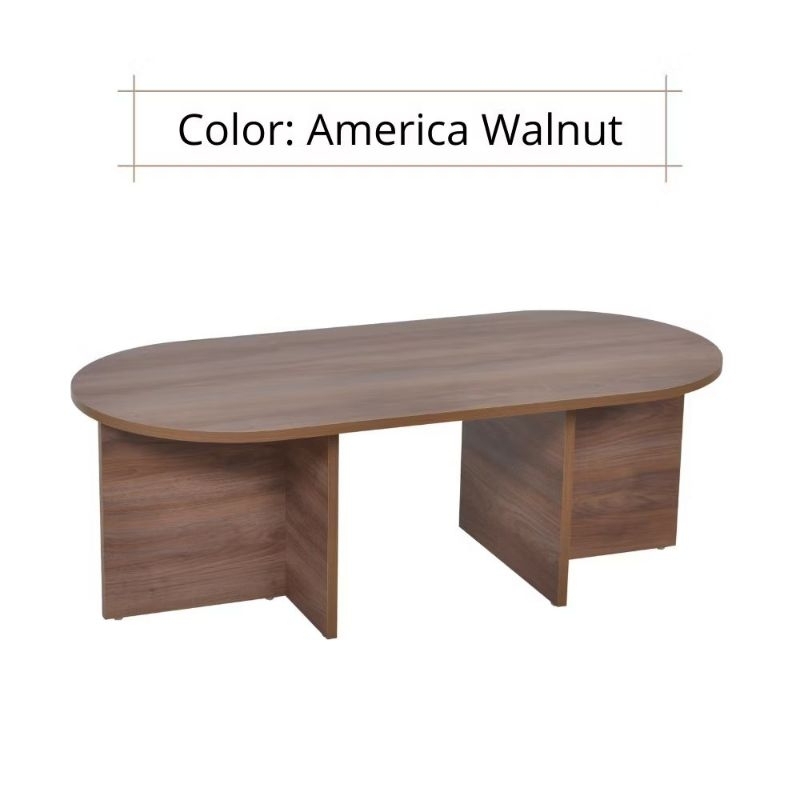 Coffee Table (CT051) Oval Shape / Melamine Laminated Board / Round ...