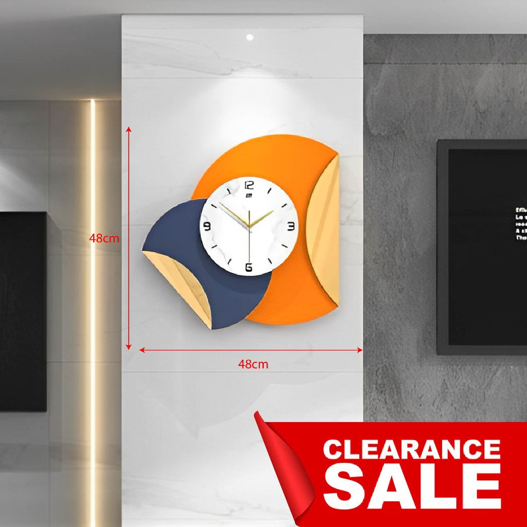 ARI Luxury 3D Metal Frame Circular Creative Mural Wall Clock with ...