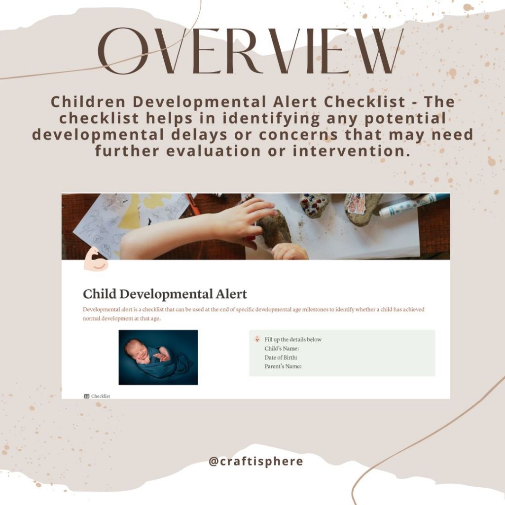 2 Year Old Child Developmental Alert Checklist in Notion Template ...
