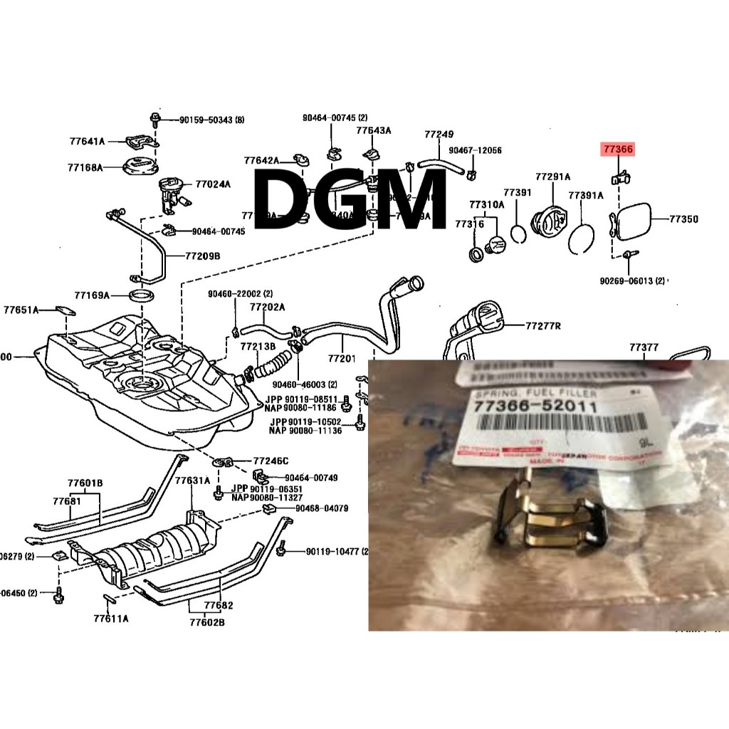 100% ORIGINAL TOYOTA VIOS NCP150 2013-2018Y FUEL FILLET LID SPRING ...