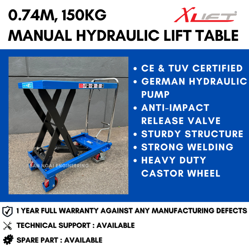 X-LIFT 150 kg Hydraulic Table Truck Multi-function Steel Lift Table Manual Lift Table Scissor ...