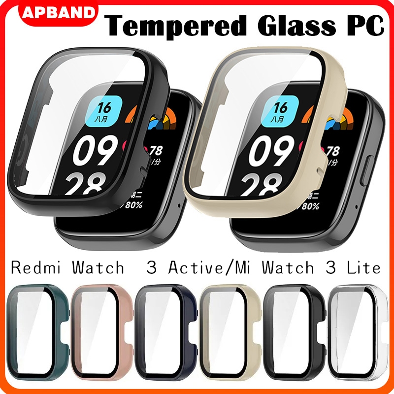 Case for Redmi Watch 3 Active Tempered Glass PC Bumper Screen Protector ...