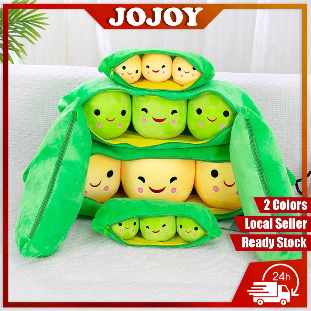 JOJOY Ready Stock New Cartoon Peas Pod Plush Toy Cute Beans Doll ...