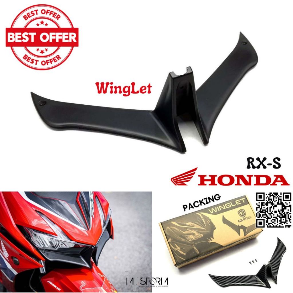🔥OFFER🔥 HONDA RS-X BLACK / CARBON Front WingLet ABS Winner X Sporty ...