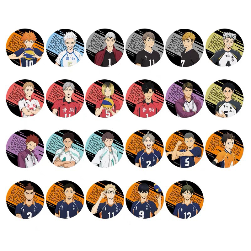 Haikyu official Kamio badge hinata Kageyama Kenma Kuroo Bokuto Akaashi ...