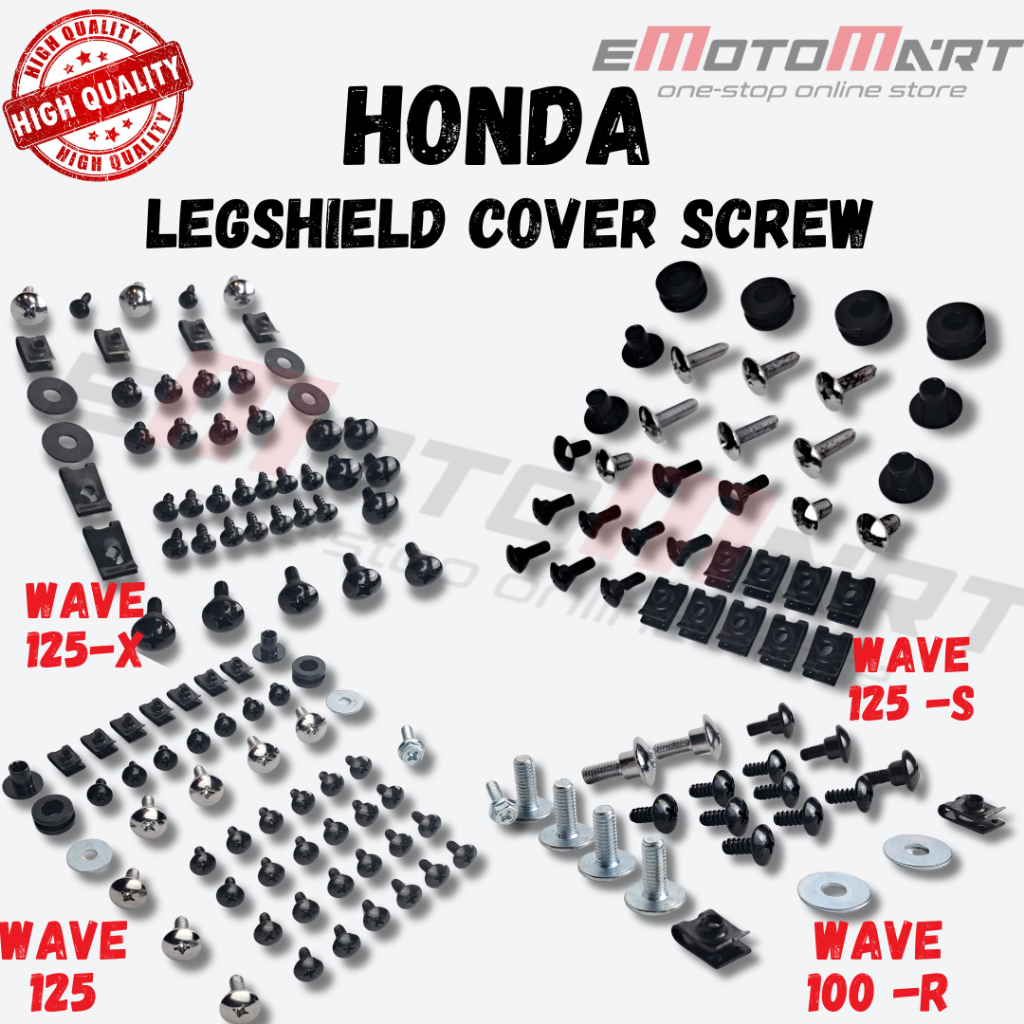 HONDA WAVE125 / 100R / 125 S / 125X LEGSHIELD COVER SCEW LEG SHIELD ...
