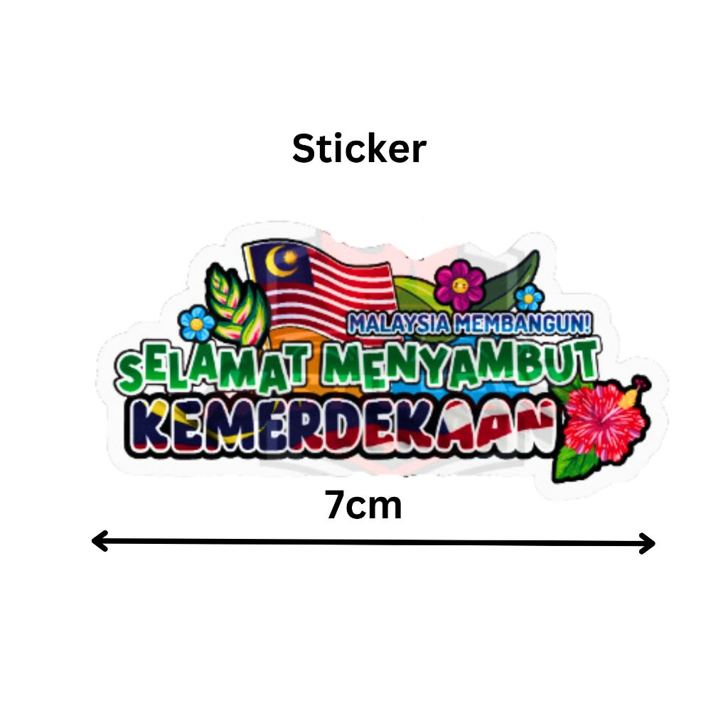 MERDEKA Sticker Temporary Tattoo Face Malaysia Flag Tatu Sementara ...
