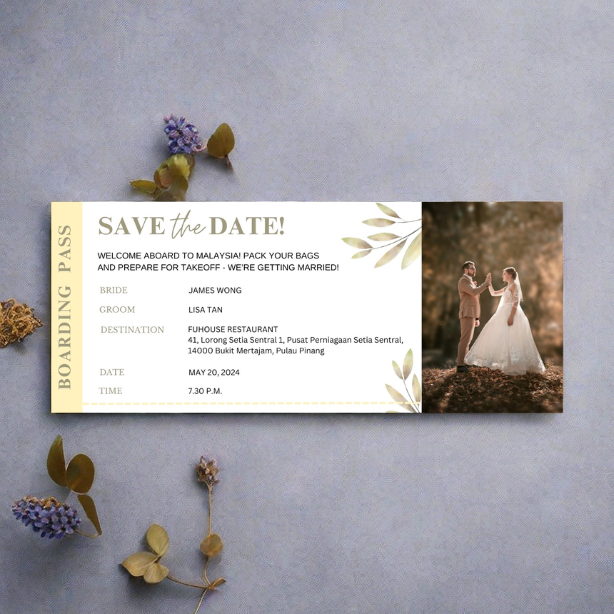 Boarding Pass With/Without RSVP Invitation Card | Shopee Malaysia