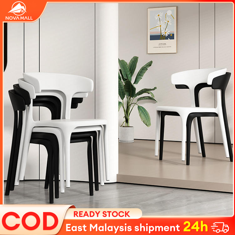 (BIG SIZE) Plastic Chair Dining Chair Candy Chair Cafe Chair Dining ...