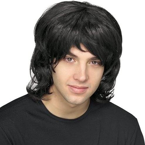 stok malaysia rock wig retro wig rambut retro men wig 60s wig party ...