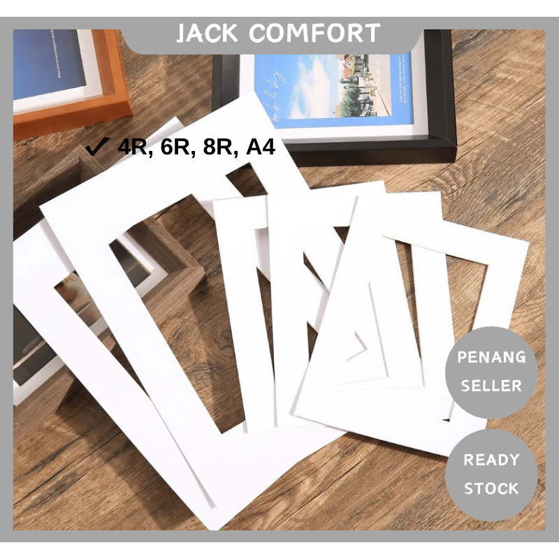 White Mat for Photo Frame 5R 6R 8R A4 frame card frame Cardboard Frame white border | 相框卡纸 ...